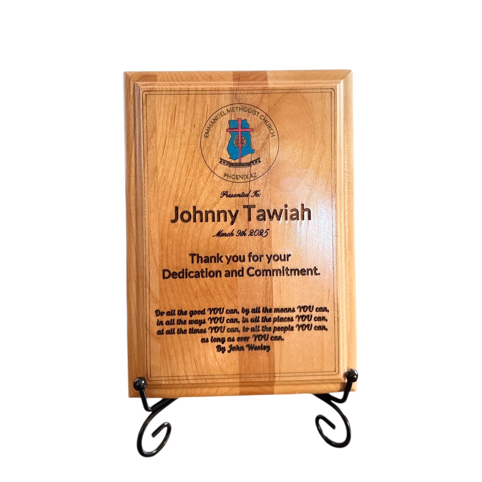 Wooden Award Plaque with Stand - Ella Kay Studio