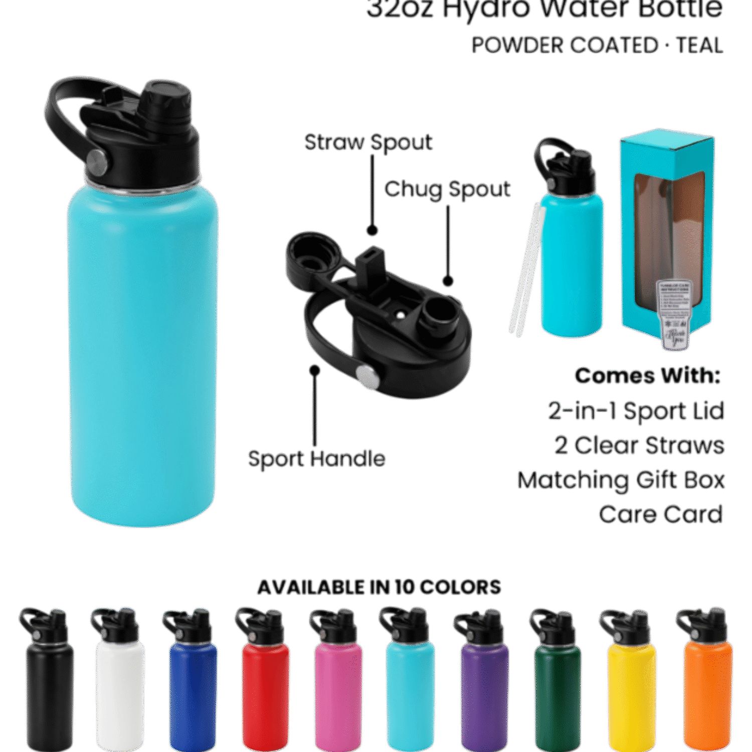Personalized 32oz Hydro Water Bottle - Ella Kay Studio